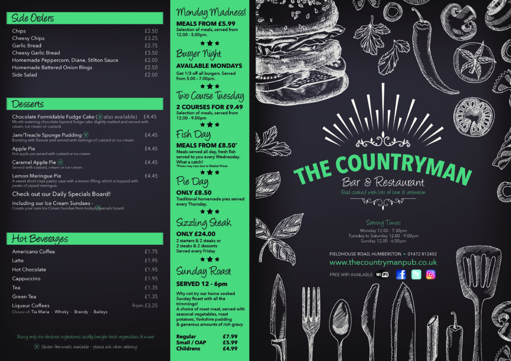 Menus - The Countryman