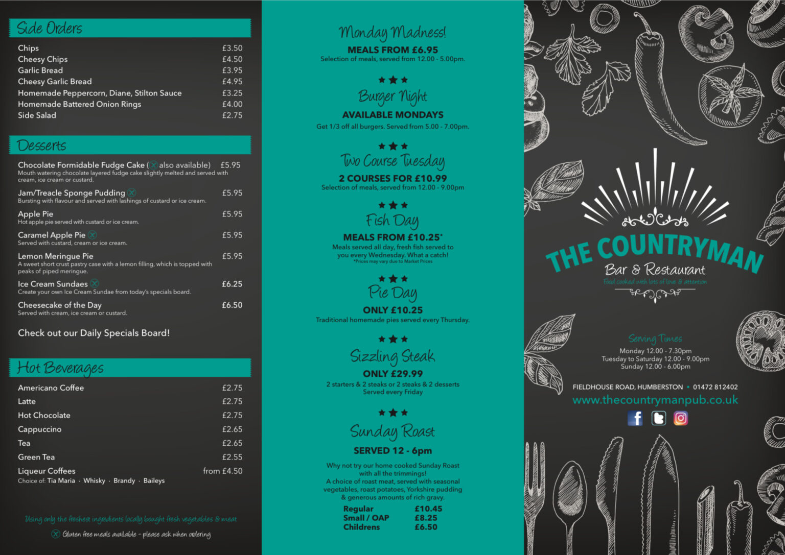 Menus - The Countryman